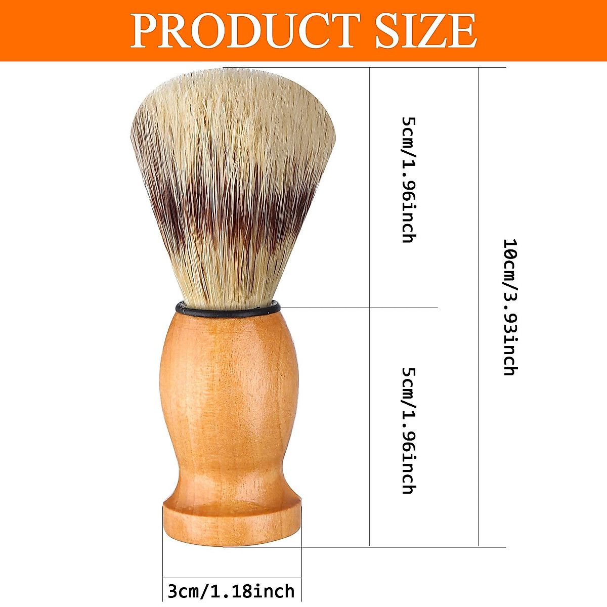 Lwestine 4Pcs Men Shaving Brush Wood Handle, Professional Salon Tools