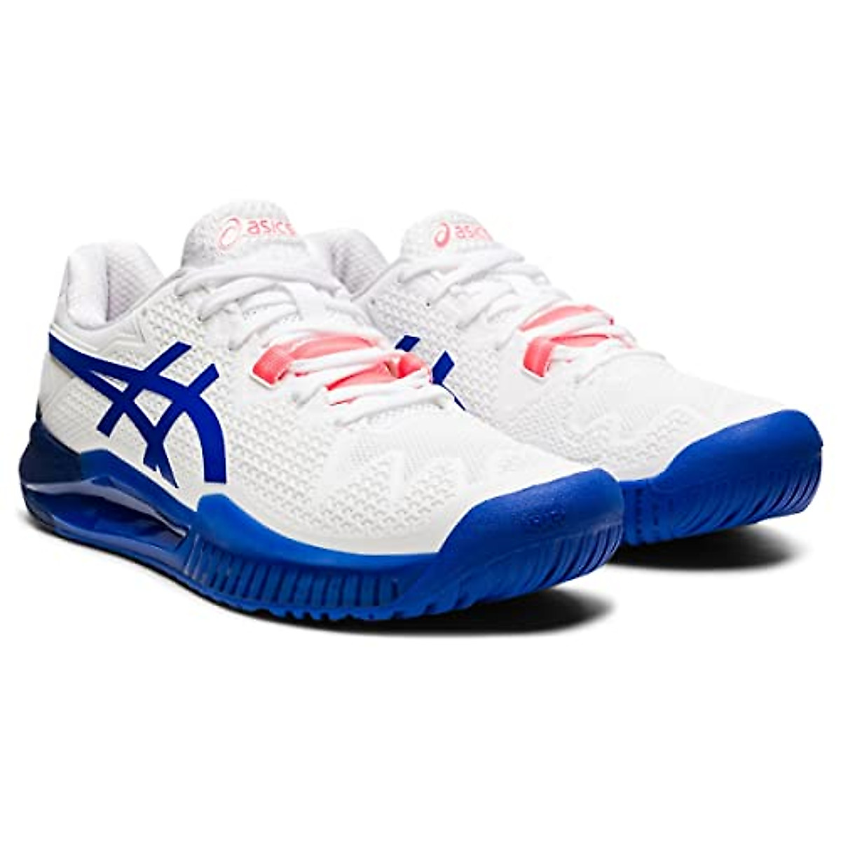 ASICS Women's Gel-Resolution 8 Tennis Shoes, 7.5, White/Lapis Lazuli Blue