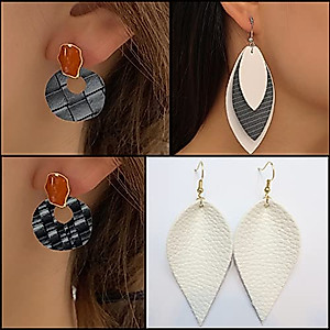 10Pcs/Set Black White Series Woven Texture Embossed Faux Leather Sheets, 7.78 x12.6" Braided Embossed Textured and Lattice Striped Fabrics, for Making Earrings, Handbag, Hair Bows and DIY Crafts