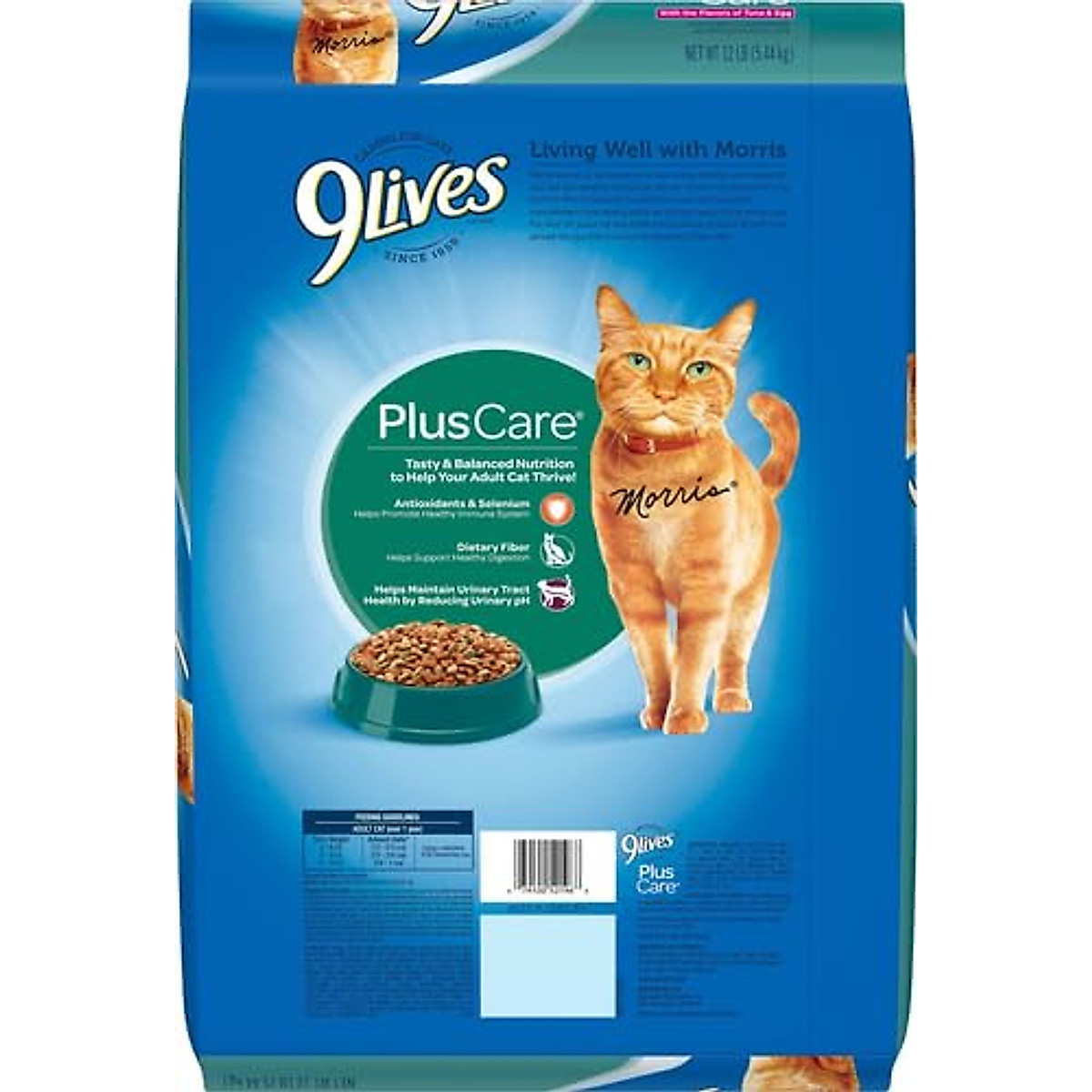 9Lives Plus Care Dry Cat Food, 12 lb. Bag