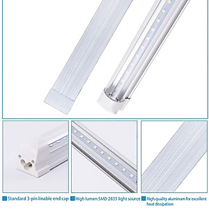 HOLDWILL 6 Pack LED Shop Light Fixture, 4FT 24W 6000K Daylight White Clear Cover Linkable Beer Cooler Light, T8 LED Integrated Tube Lights with On/Off Plug Cable for Garage,Work Bench and Workshop