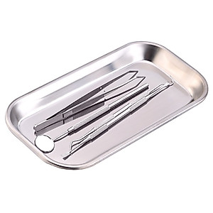 Surgical Tray Stainless Steel,Ozgkee Metal Tray 1Pc Dental 201 Stainless Steel Medical Instrument Tray Useful Tool For Clinic Lab Stainless Steel Tray Medical