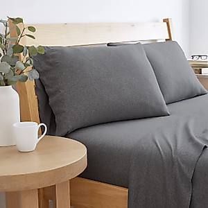 Road Trip America Jersey Knit Sheet Set - 4 Pieces Full Cotton Sheets Set - Soft Cozy Stretchy Knit Bed Linen (Dark Grey, Full)