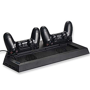 YICANG Vertical Stand with Cooling Fan Controller Charging Station for PS4 /PS4 Slim