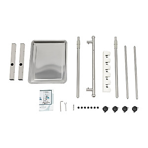 CheriMuMu Broom mop Holder, Movable Put Wet Mops Floor Standing Cleaning Tool Rack, Stainless Steel Cleaning Supplies Organizer for Schools Hospitals Factories Hotels Restaurant, 6 Hook and 5 Slots