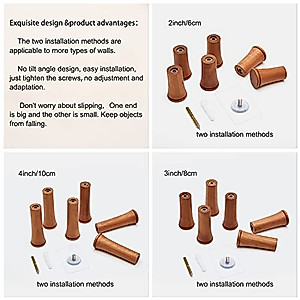 HomeDo Wall Hooks Rack, Wooden Coat Hooks Wall Mounted, Entryway Hat Rack, Decorative Hooks Single Organizer Wall Hanger Hat Hook Towel Rack, Heavy Duty Hooks (Cherry-4inch-2Pack)