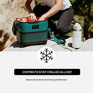 Igloo Reactor Portable 18 Can Soft Sided Insulated Leakproof Waterproof Zipper Cooler Bag with Shoulder Strap for Hiking, Camping, Fishing, & Picnic, Gray Asphalt