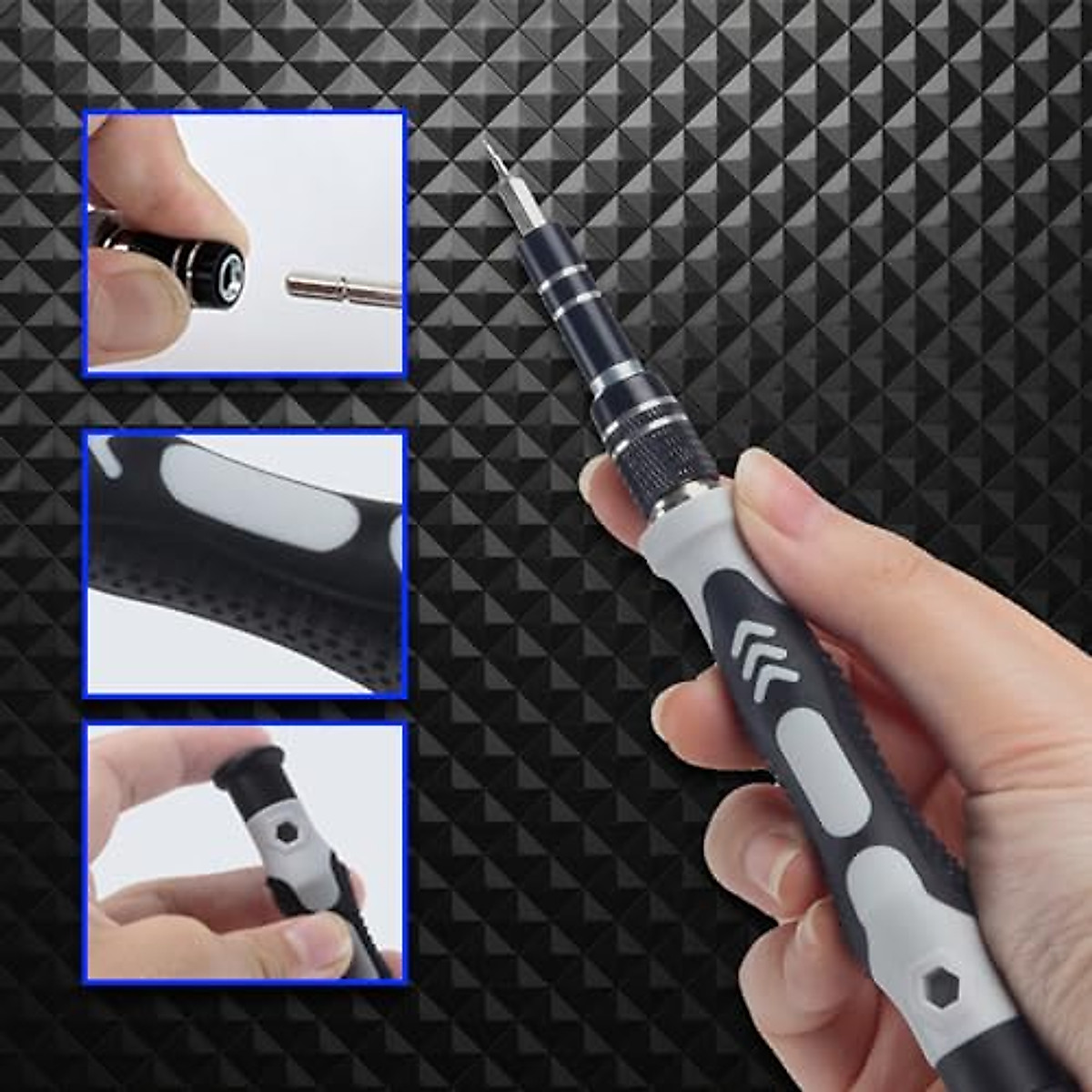 Blue 115 piece precision screwdriver set, used for repairing doorbells, laptops, switches, PS4, Xbox, Macbook, iPhone, watches, glasses, etc