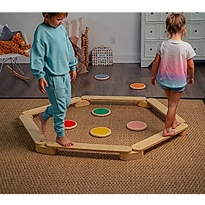 Avenlur Majesty Wooden Balance Beam, Stepping Stones, Obstacle Course - Montessori Waldorf Style Indoor Gym Playset for Kids, Toddlers & Children (2-8 yrs) - Enhance Coordination and Motor Skills