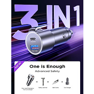 LISEN PD45W&QC24W USB C Car Charger Samsung Car Charger, 3 in 1 Super Fast Charging Adapter
