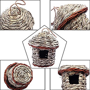 ZRFAMILY Birds Nest,Handmade Crafts Creative Straw Bird's Nest Garden Decorations M-Medium