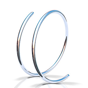 Tiny Silver Double Hoop Nose Ring - Spiral Nose Ring 20 Gauge Snug Double Nose Piercing Thin Nose Piercings Hoops