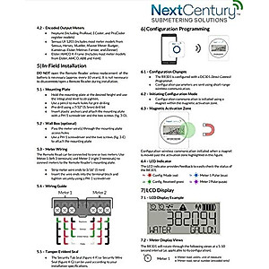 Next Century Remote Reader Display for Pulse or Encoded Meters (Water, Gas and Electric)
