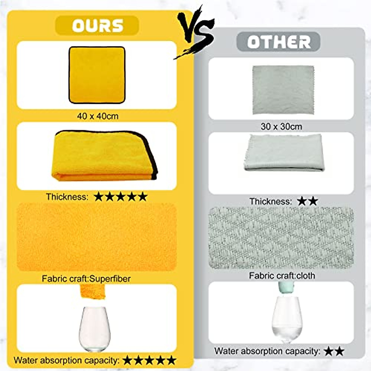 Tallew 40 Pieces Microfiber Towels 16 Inch x Cleaning Cloth Car Drying Rags for Cars Washing Polishing Household Window Supplies (Gold)