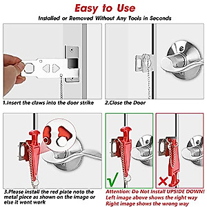 AceMining 2Pack Upgrade Portable Door Lock Home Security Door Locker Travel Lockdown Locks for Additional Safety and Privacy Perfect for Traveling Hotel Home Apartment College