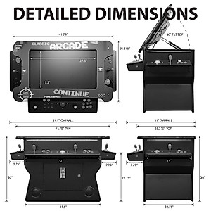 Creative Arcades Full Size Commercial Grade Cocktail Arcade Machine | 2 Player | 3500 Games | 32" LCD Lifting Screen | LED | 4 Sanwa Joysticks | Trackball | 2 Stools | 3 Year Warranty