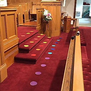 Round Floor Stickers, 6 Inch Spot Markers Floor Spots Self Adhesive Vinyl Stickers Classroom Dot Spots for Preschool and Kindergarten Elementary Teachers (42PCS)