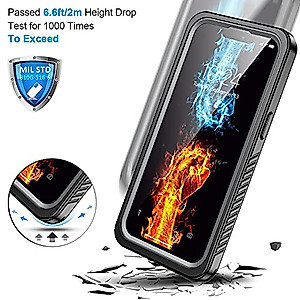 ANTSHARE for iPhone 13 Case Waterproof Shockproof with Built-in Screen Protector 360 Full Body Heavy Protective Rugged Case for iPhone 13 6.1 inches Black/Clear