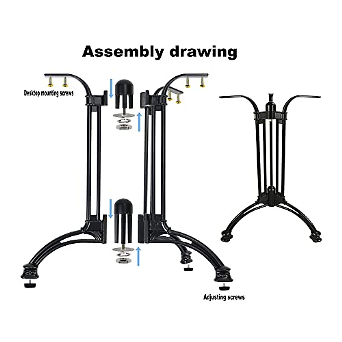 GZDEMYYXGS Table Base 28",with Retro Aluminum Black Legs,is Suitable for Restaurants,Coffee Shops,Bars,Leisure Rooms and Families. (Black)