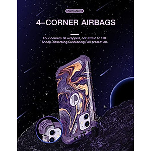 LONTECT for iPhone 11 Case Marble Shockproof Heavy Duty Rugged Durable Protective Cover Girls Women Case for Apple iPhone 11 6.1 Inch, Cobalt Purple