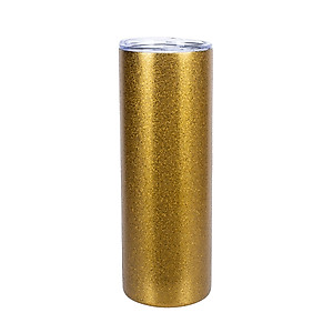 Elanze Designs Born To Dilly Dally Pick Up The Pace 20 Ounce Double-Walled Stainless Steel Insulated Slim Travel Tumbler with Lid and Straw, Vegas Gold