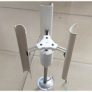 DNYSYSJ Wind Power Turbine, Wind Generator Kit White Vertical Axis Wind Generator with 3 Blade and Controller 12V for Hybrid Solar Wind System (watts, 30)