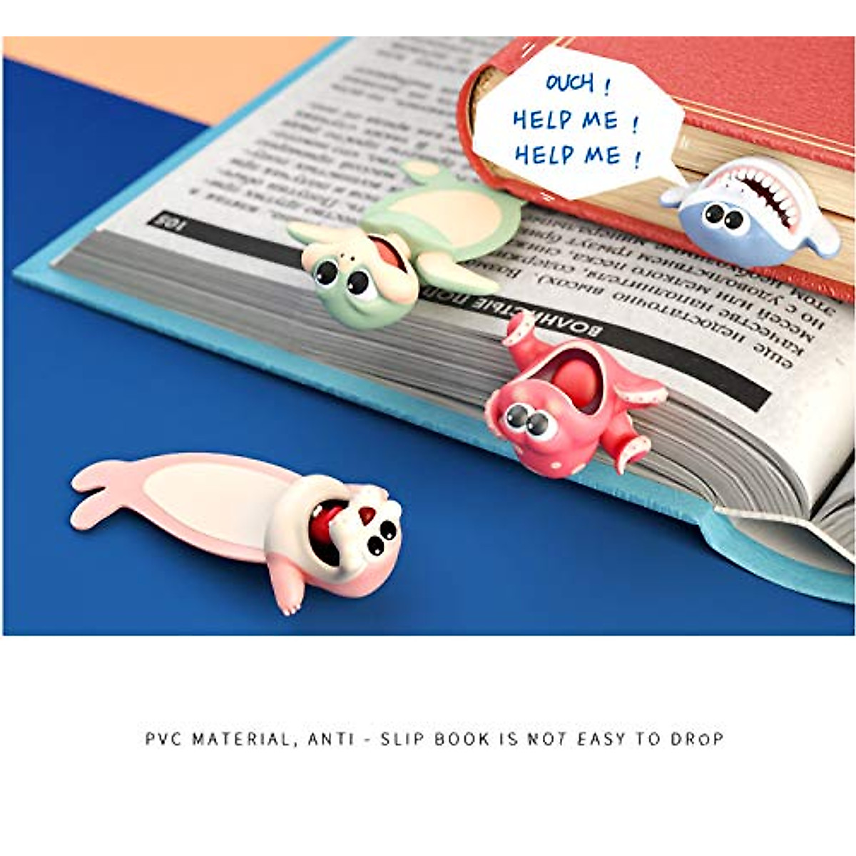 Ouch 3D Animal Bookmarks for Kids Students,Funny 3D Cartoon Bookmark Animals Reading Bookmarks for Students Office Stationery Creative Gift Ideal for Boys Girls (Gecko)