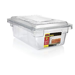 Rubbermaid Commercial Products 1815321 Food/Tote Box Storage Container with Lid, Plastic, Clear (Container and Lid)