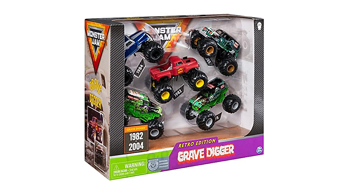Grave Digger Monster Truck 5pc Value Pack - Retro Die-Cast