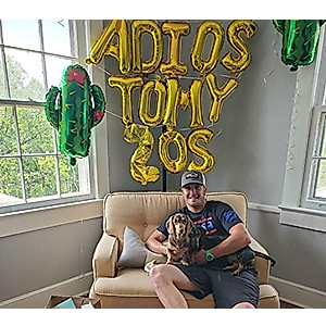JeVenis 3 PCS Adios To My 20S Balloon 30th Birthday Party Decor Taco Bout 30 Balloons Mexican 30th Birthday Fiesta 30 Birthday Decor Cactus Balloon