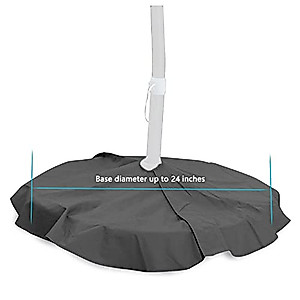 Patio Umbrella Base Cover Heavy Duty Round Base Stand Cover Parasol Base Cover Waterproof Sunscreen Anti-UV - Fits Bases up to 24"