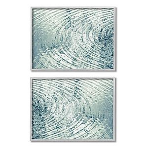 Stupell Industries Symmetrical Ripples in Water Blue Light Reflection, Designed by Maggie Olsen Gray Framed Wall Art, 2pc, Each 16 x 20, Off- White