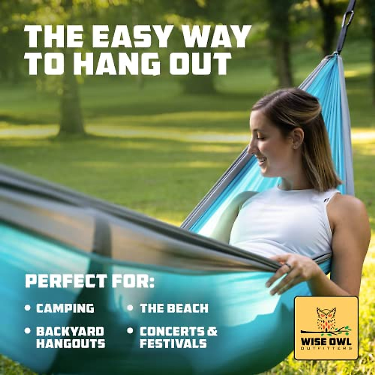 Wise Owl Outfitters Hammock Stand - 106 x 42 Inch Portable, Collapsible Stand for Outdoor Hammock - 440 Pound Capacity Frame and Carry Bag Included