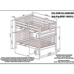 Bedz King Stairway Bunk Beds Full over Full with 4 Drawers in the Steps and a Twin Trundle, Gray