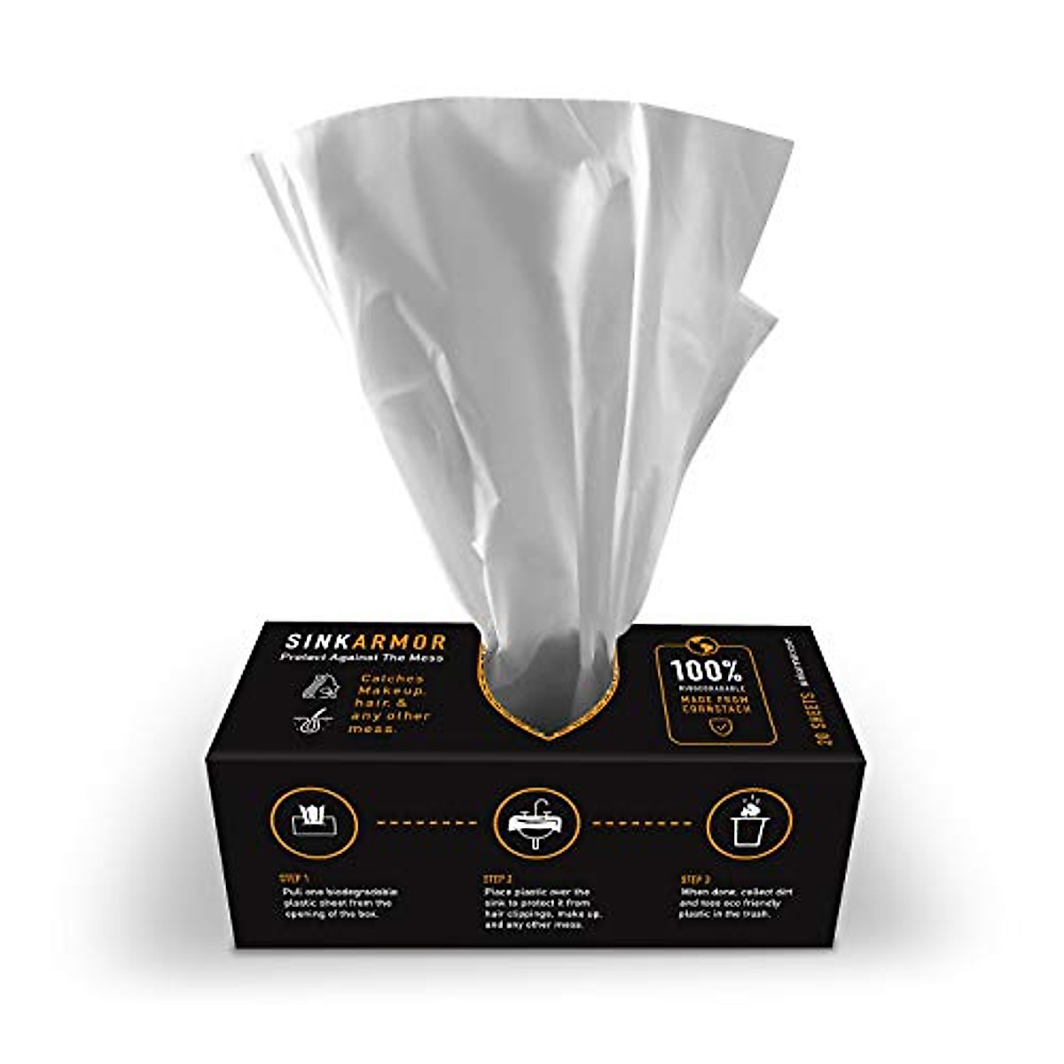 AtHomeBarber Disposable Plastic Sink Covers for Easy Clean Up When Cutting Hair Over the Bathroom Sink