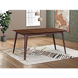 New Classic FURNITURE Mid-Century Modern Oscar Dining Table, 60-Inch, Walnut