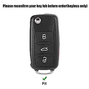 X AUTOHAUX 2pcs Silicone Key Fob Cover Fit for Volkswagen Jetta GTI Passat Golf Tiguan Touareg CC Eos Black