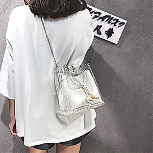 Barabum Classy Waterprof Clear Tote Beach Shoulder Crossbody Bag