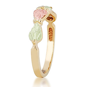 Petite Black Hills Gold Band, 10k Yellow Gold, 12k Pink and Green Gold Size 4