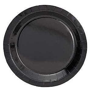 Juvale 144 Piece Black Party Supplies - Serves 24 Disposable Black Paper Plates, Napkins, Cups, and Cutlery, Ideal Party Table Decorations for Birthdays, Halloween Parties & Graduation
