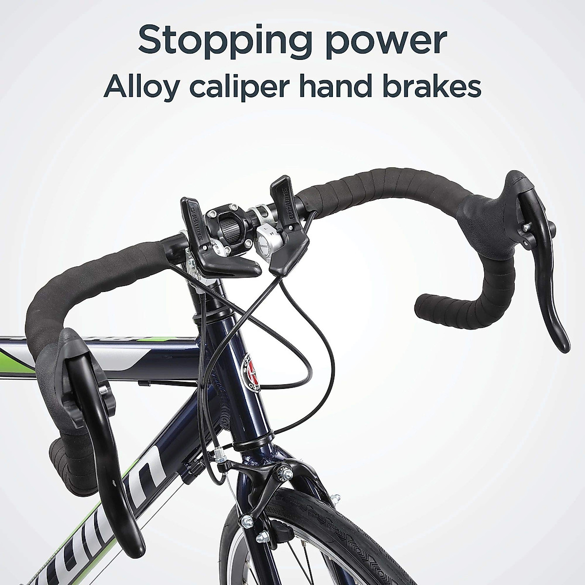 Schwinn Volare 1300 Drop Style Hybrid Sports Road Bike, Men and Women, 14-Speed, 700c Wheels, 21-Inch Aluminum Frame, Alloy Caliper Brakes, Green