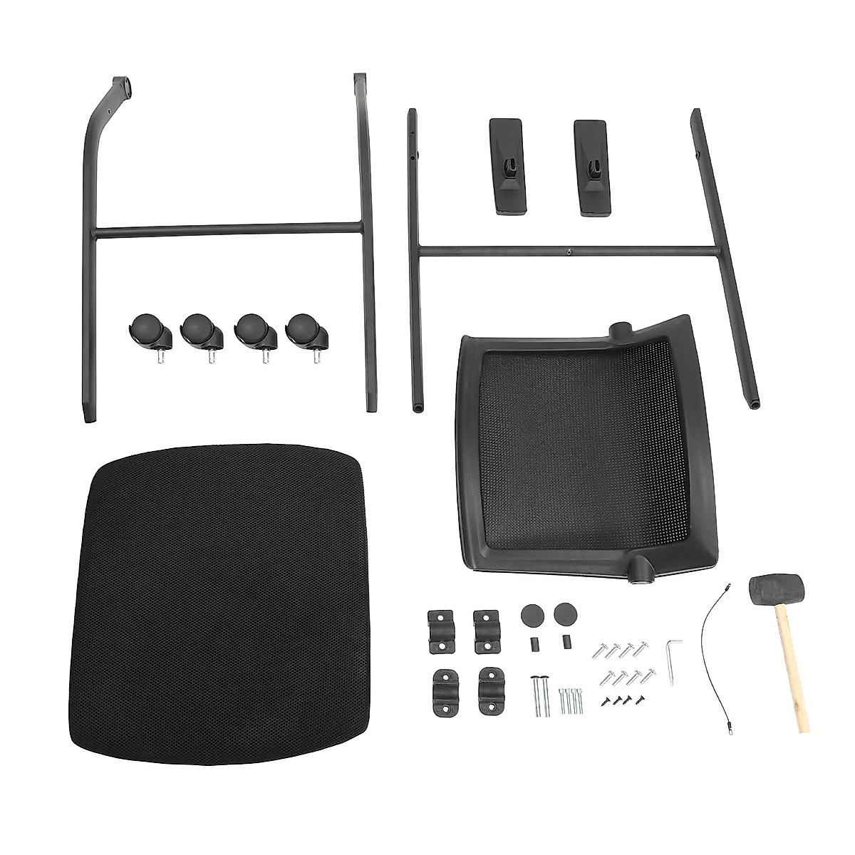 Conference Room Chairs, Set of 8, Stackable & Ergonomic Foldable Chair with Wheels and Armrest, Mesh Bouncing Back, Lumbar Support, Training Room Chair for Office Meetings, Reception