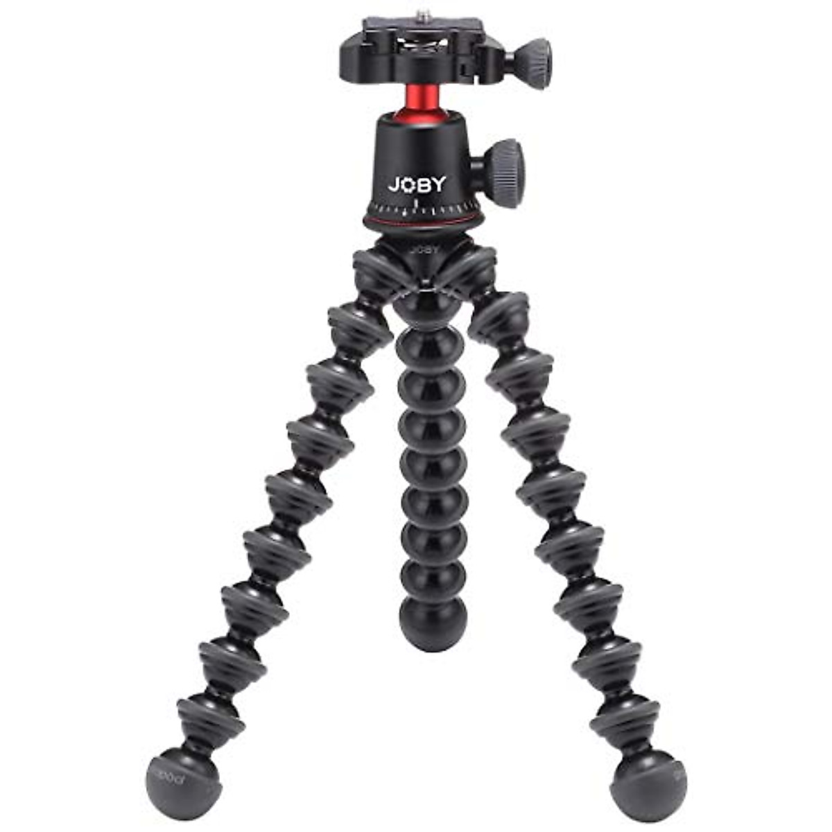 JOBY GorillaPod 3K Pro Kit, Includes Stand & BallHead with QR Plate, 6.Lb Load Capacity, Black/Charcoal/Red