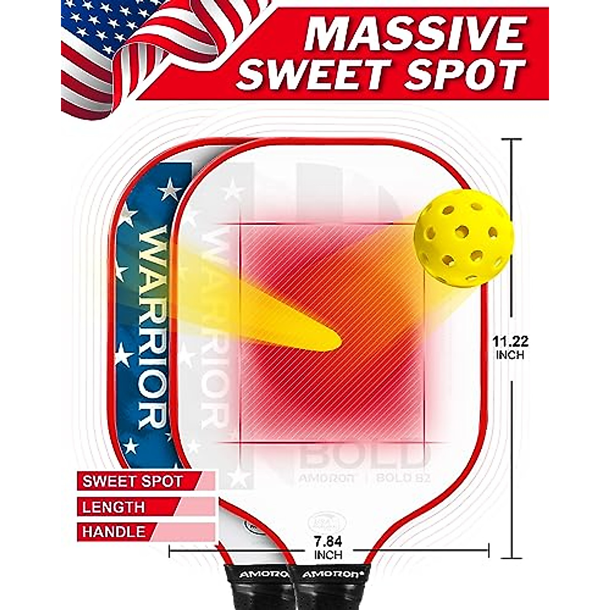 Pickleball Paddles, Pickleball Set, USAPA Approved Multilayer Fiberglass and Carbon Face, 25% Thicker Polypropylene Core Pickleball Rackets Set, Lightweight Pickleball Paddles Set of 2 &4 Balls & Bag