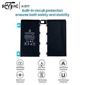 REYTRIC A1577 Battery Replacement 020-00016 Compatible iPad Pro 12.9 A1584 A1652 with Installation Tools 3.77V 10307mAh 38.8Whr