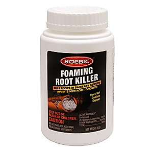 Roebic FRK-1LB Foaming Root Killer, Clears Pipes and Stops New Growth, Safe for All Plumbing, 1 Pound White