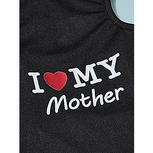 QWINEE Dog Love Mom Dad Letter Print Tank Top Dog Vest Cat Dog Puppy Tee Shirts Clothes for Small Dogs Kitten Kitty Black A XS
