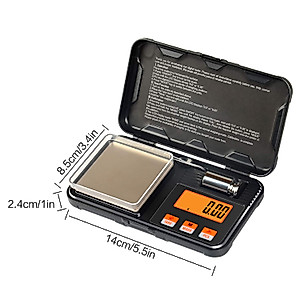 Digital Scale, Lan Sheng 200g x 0.01g Gram Scale with Pocket Size, 50g Calibration Weight,6 Units Conversion, LCD Back-Lit Display, Use for Jewelry/Gold/Food/Powder/Spice(Battery Included)