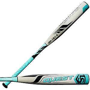 Louisville Slugger 2020 Quest (-12) Fastpitch Bat, 29"/17 oz, White/Teal/Black