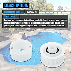 Wztepeng 4 Pcs Guide Wheels with 2 Pully Gears Pool Cleaner Replaces 3884997-R6 Compatible with Dolphin M400 M500 Deluxe 4 Deluxe 5 Pool Cleaner Accessories